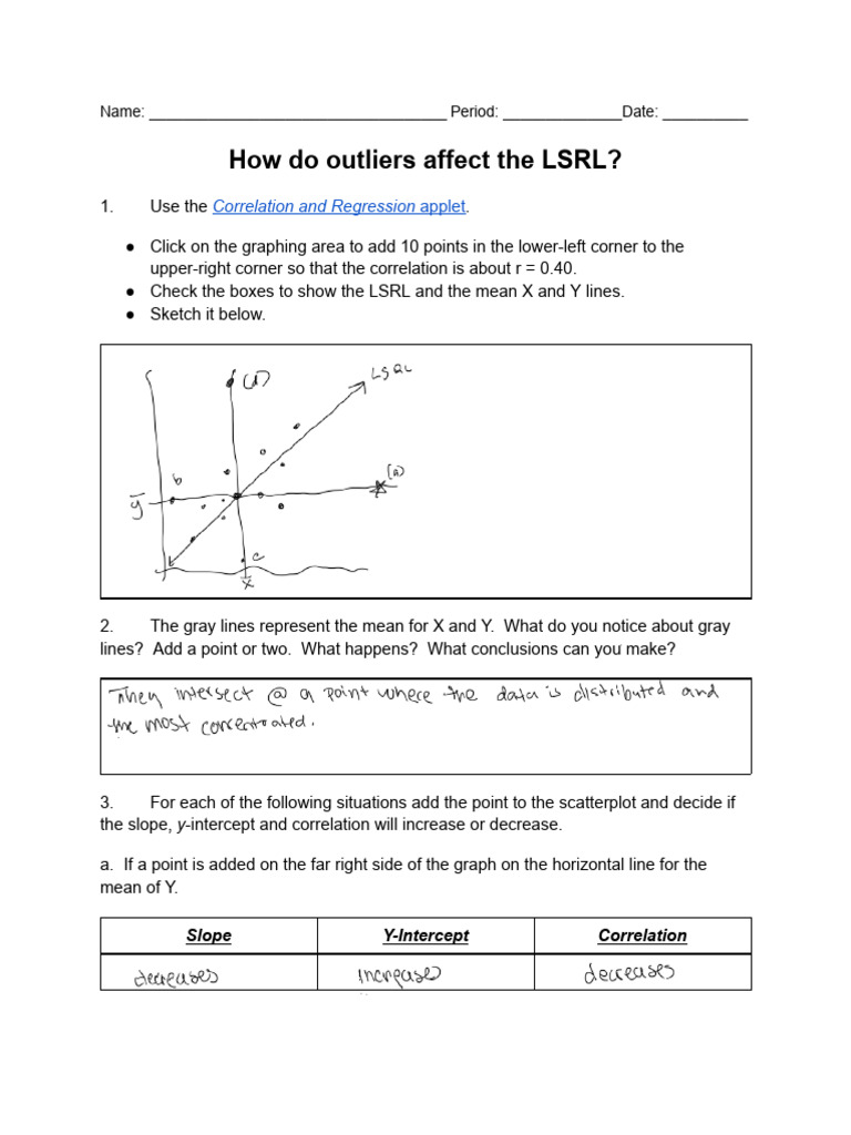 Kelsey Simpson - How do outliers affect the LSRL? | PDF