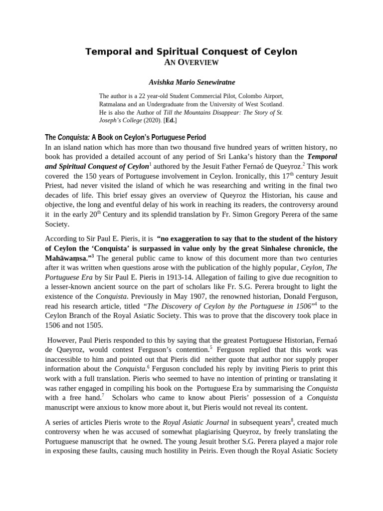 Temporal and Spiritual Conquest of Ceylo | PDF | Sri Lanka