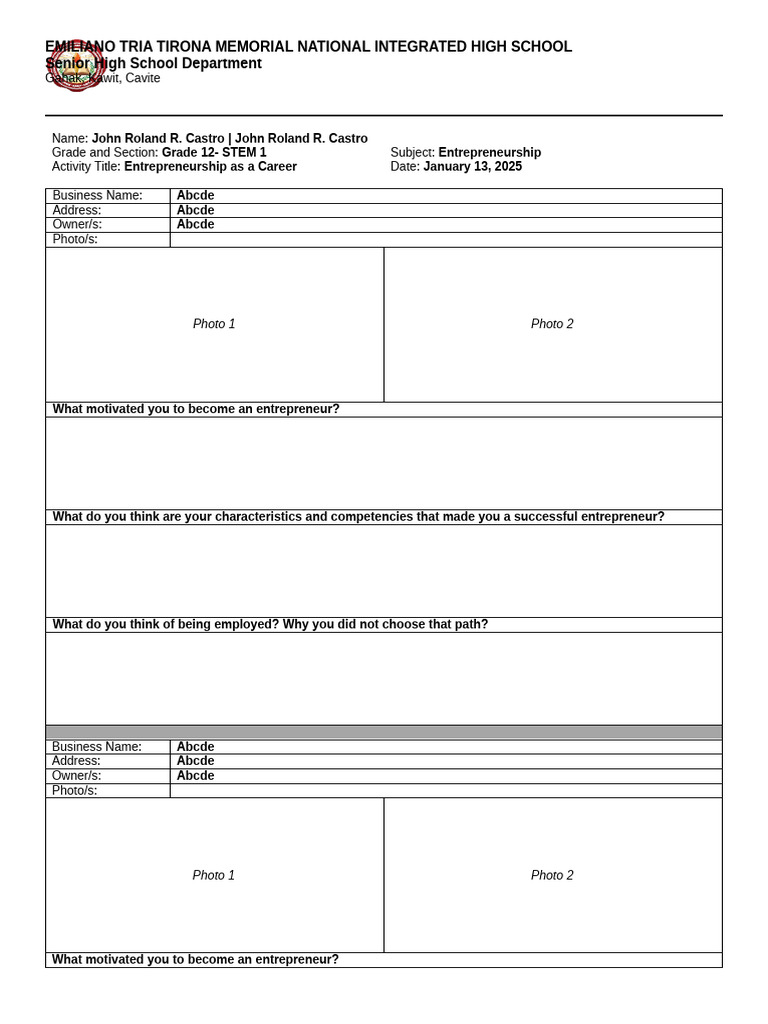 Entrepreneurship Career Insights | PDF