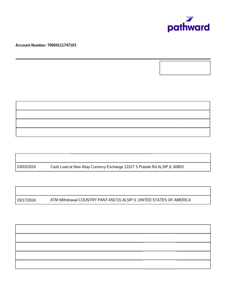 Pathward Debit Account Statement Summary | PDF | Debits And Credits | Fee