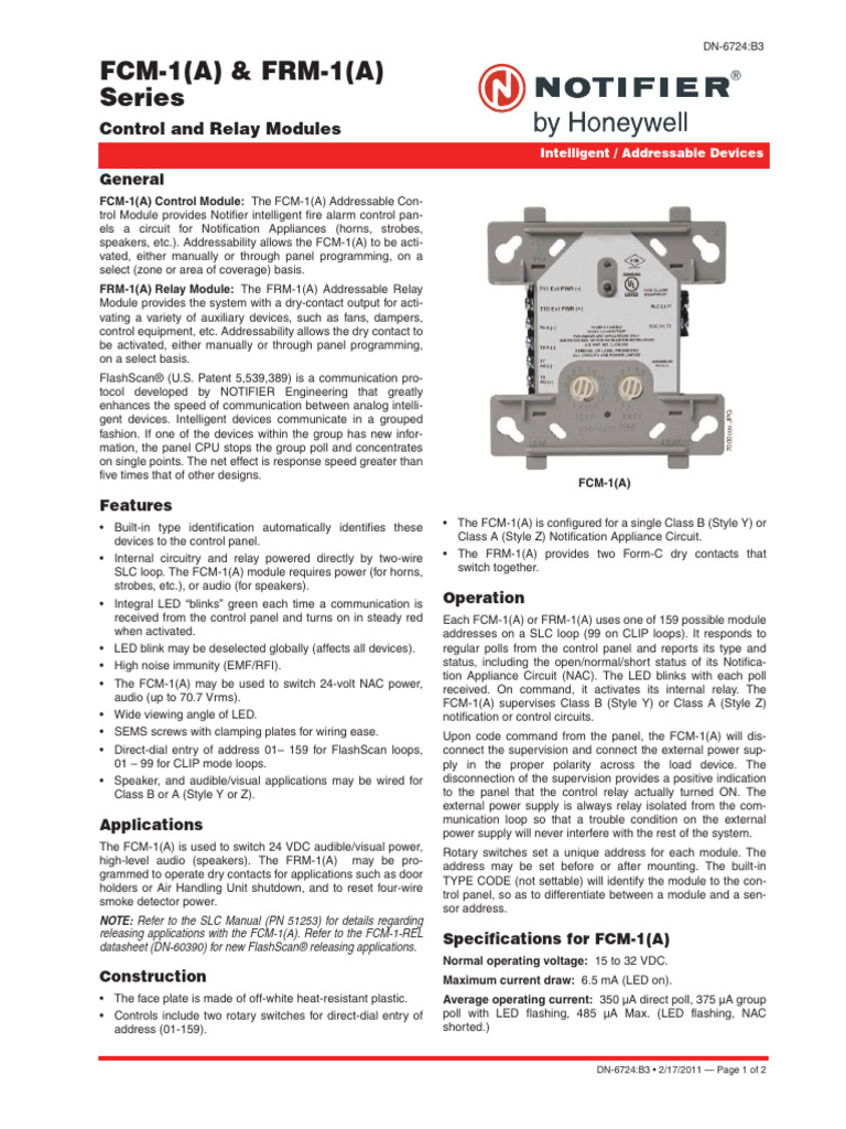 FRM 1 Fichas Tecnicas Notifier SH Ingenieria Bogota Colombia | PDF ...