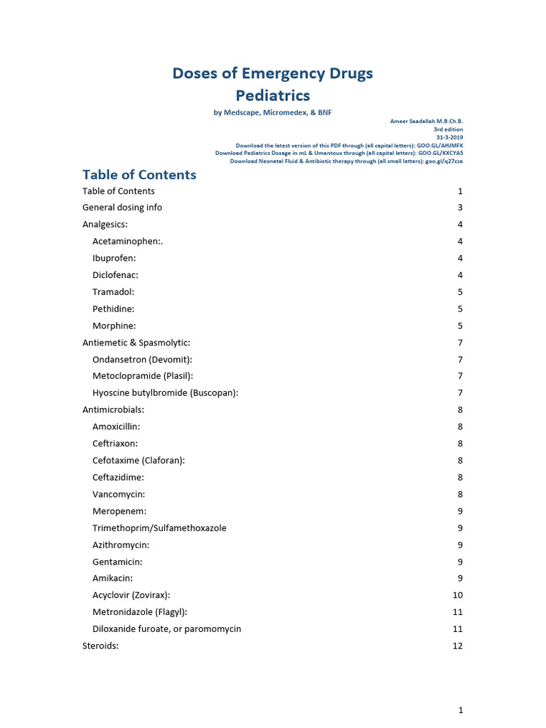 3 Emergency Drugs For Pediatrics | PDF | Midazolam | Clinical Medicine
