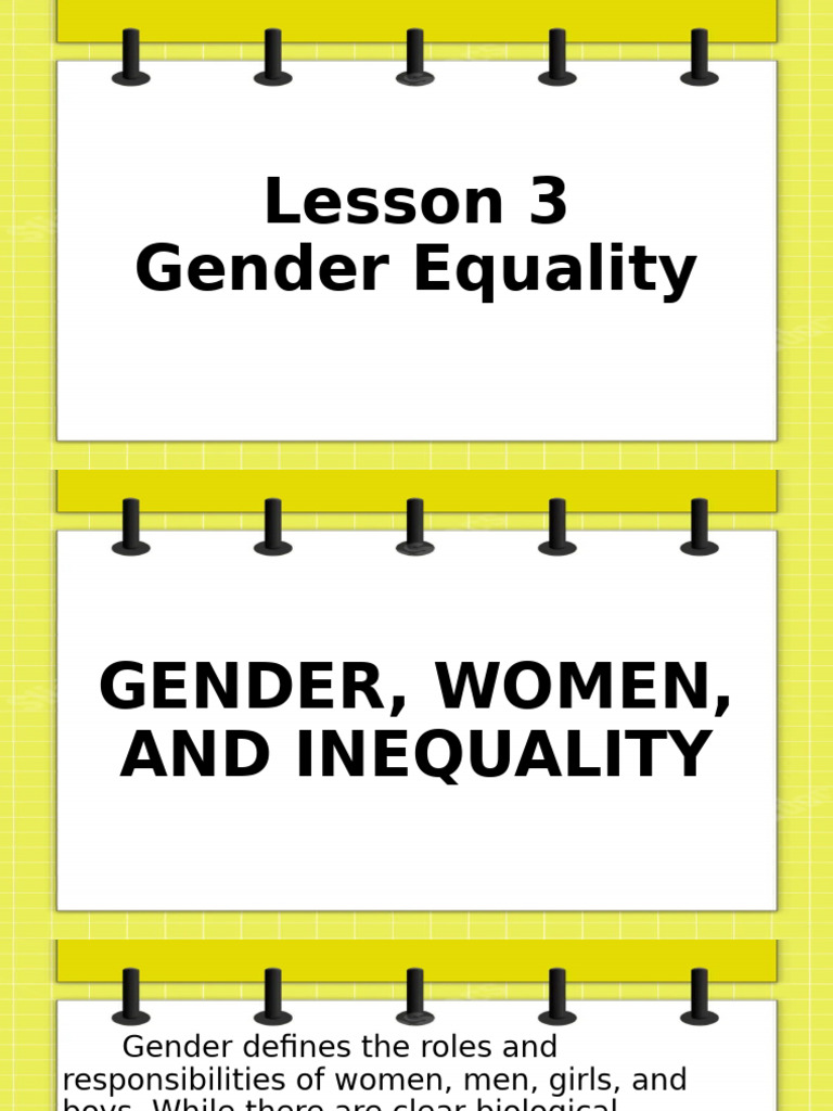 LS 5 Lesson 3 - Gender Equality | PDF | Woman | Gender Studies