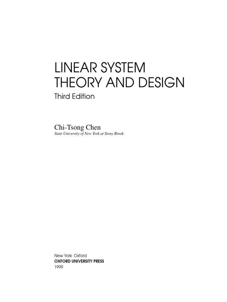 Chen - Linear Systems 1 | PDF | Matrix (Mathematics) | Control Theory