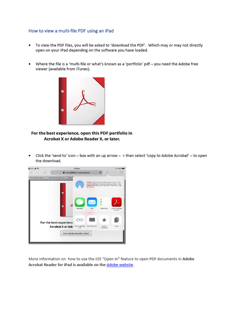 How To View A Multifile PDF When Using An Ipad | PDF