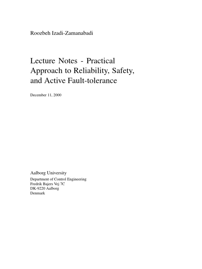 Reliability Engineering Notes Pdf Reliability Engineering Fault Tolerance