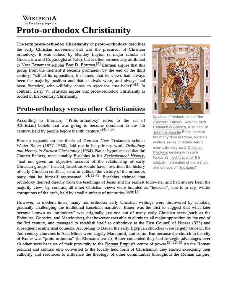 Proto-Orthodox Christianity | PDF | Early Christianity | Theology