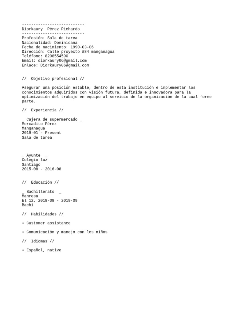 Currículum Sin Título | PDF