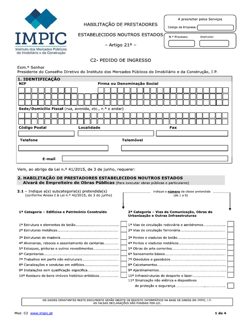 Categorias Do IMPIC | PDF