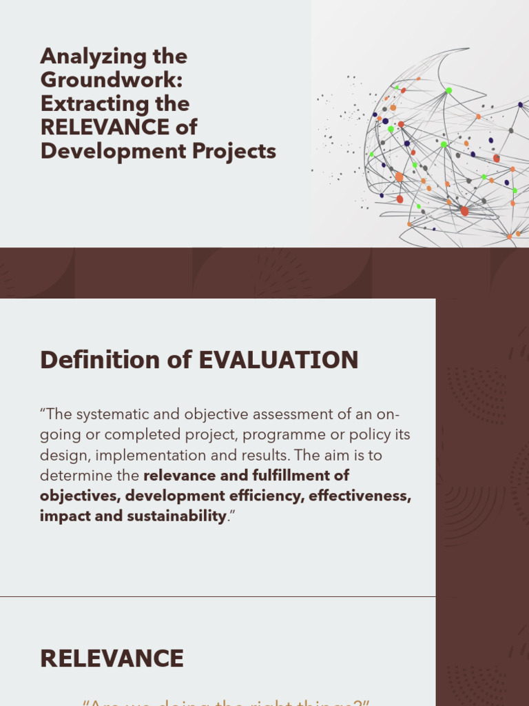Evaluating Relevance in Development Projects | PDF | Evaluation | Aids