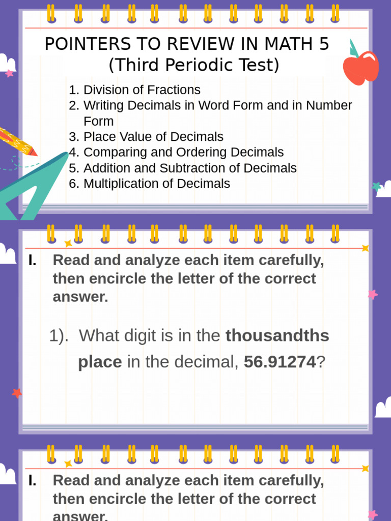 REVIEWER IN MATH 5 | PDF