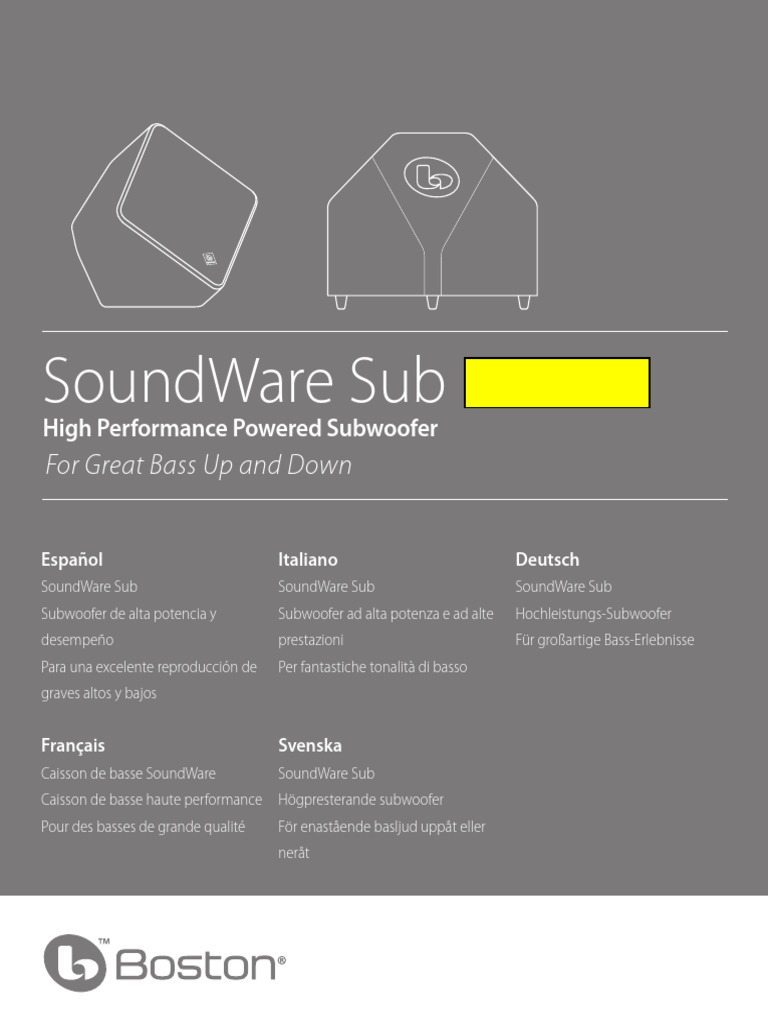 Boston-Acoustics Soundware Sub | PDF | Audio Engineering | Electronics