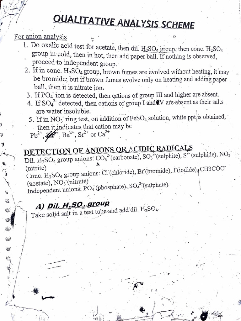 Salt Analysis Scheme | PDF | Chemical Compounds | Chemical Substances