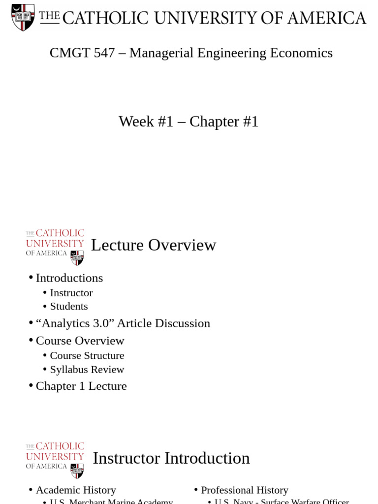 CMGT 547 - Lecture 1 | PDF | Economies | Economics