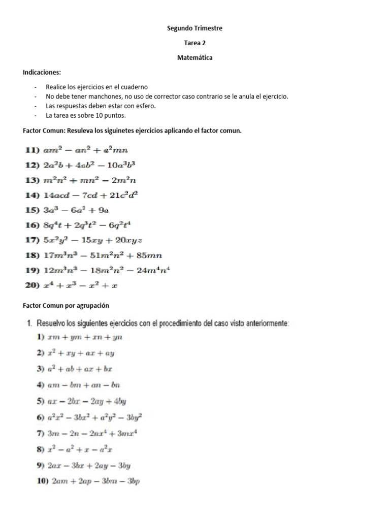 Segundo Trimestre PP Tarea 2 | PDF