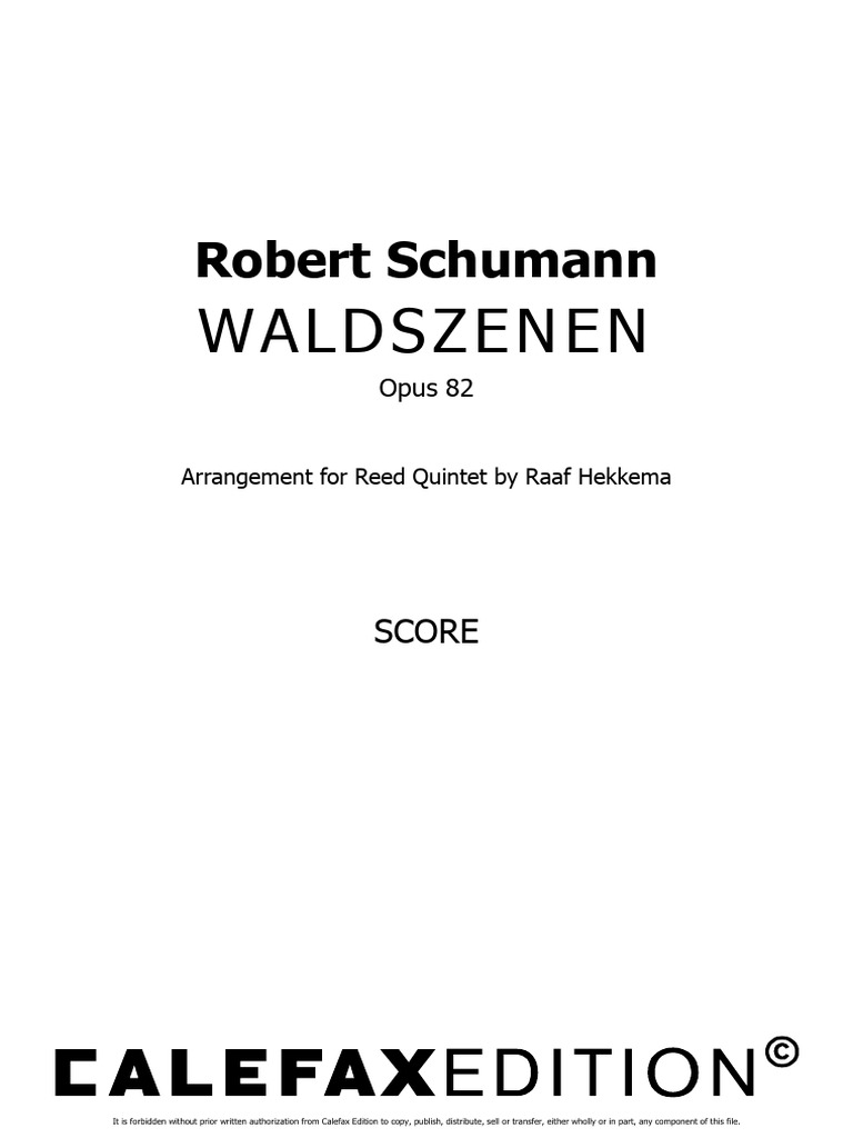 Schumann Waldszenen Score | PDF