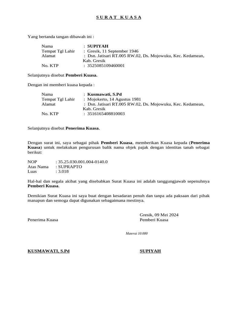 SURAT KUASA | PDF