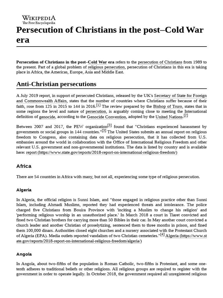 Persecution of Christians in The Post-Cold War Era | PDF | Religious Persecution | Copts