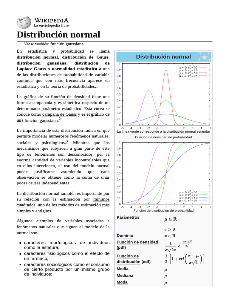 Distribución Normal: Conceptos Clave | PDF | Distribución normal ...