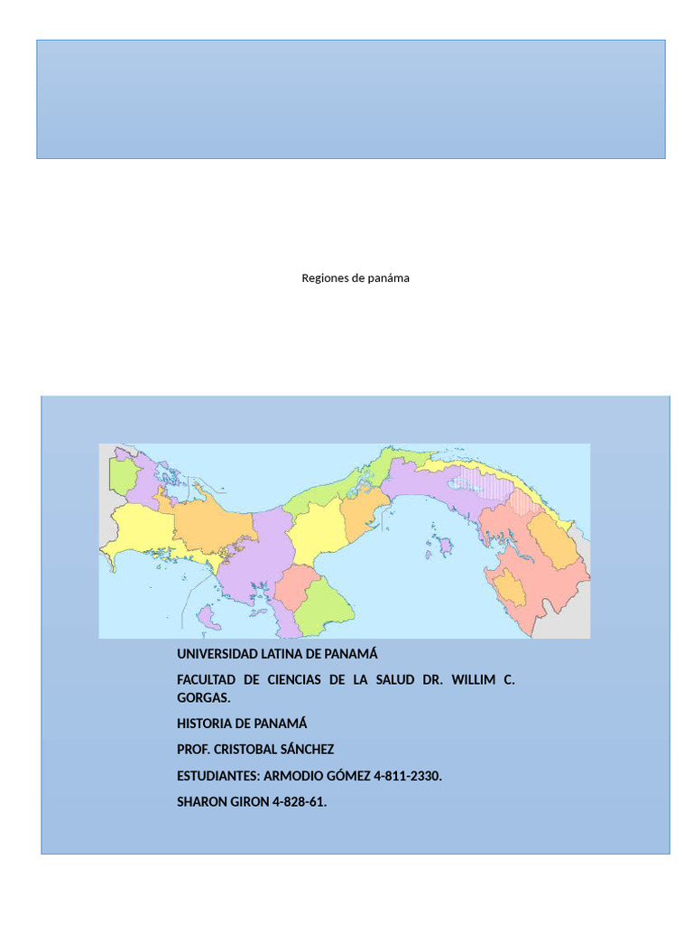 Regiones Geográficas de Panamá | PDF | Panamá | Ciencias de la Tierra
