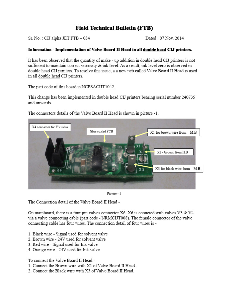 Valve Board II Head for CIJ Printers | PDF | Printed Circuit Board ...