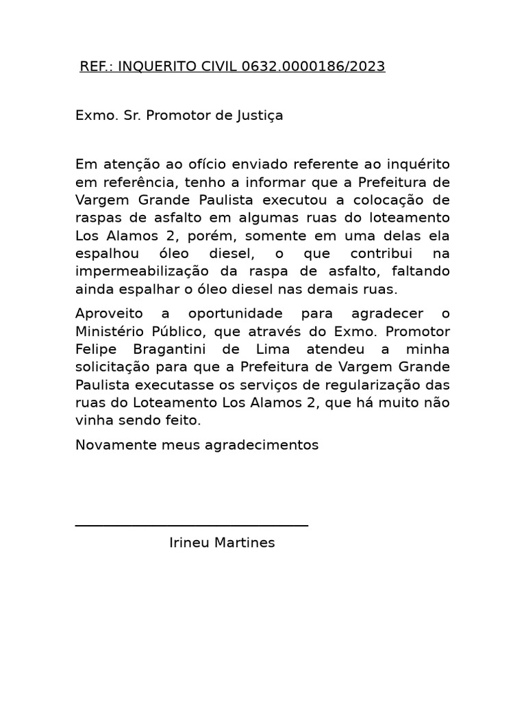 Carta Resposta | PDF