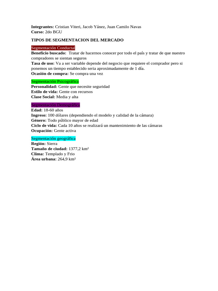 7. Variables de Segmentación de Mercado | PDF