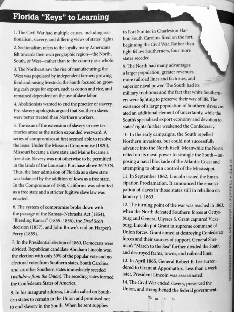 Gateway Chapter 1 - Civil War | PDF | Slavery In The United States ...