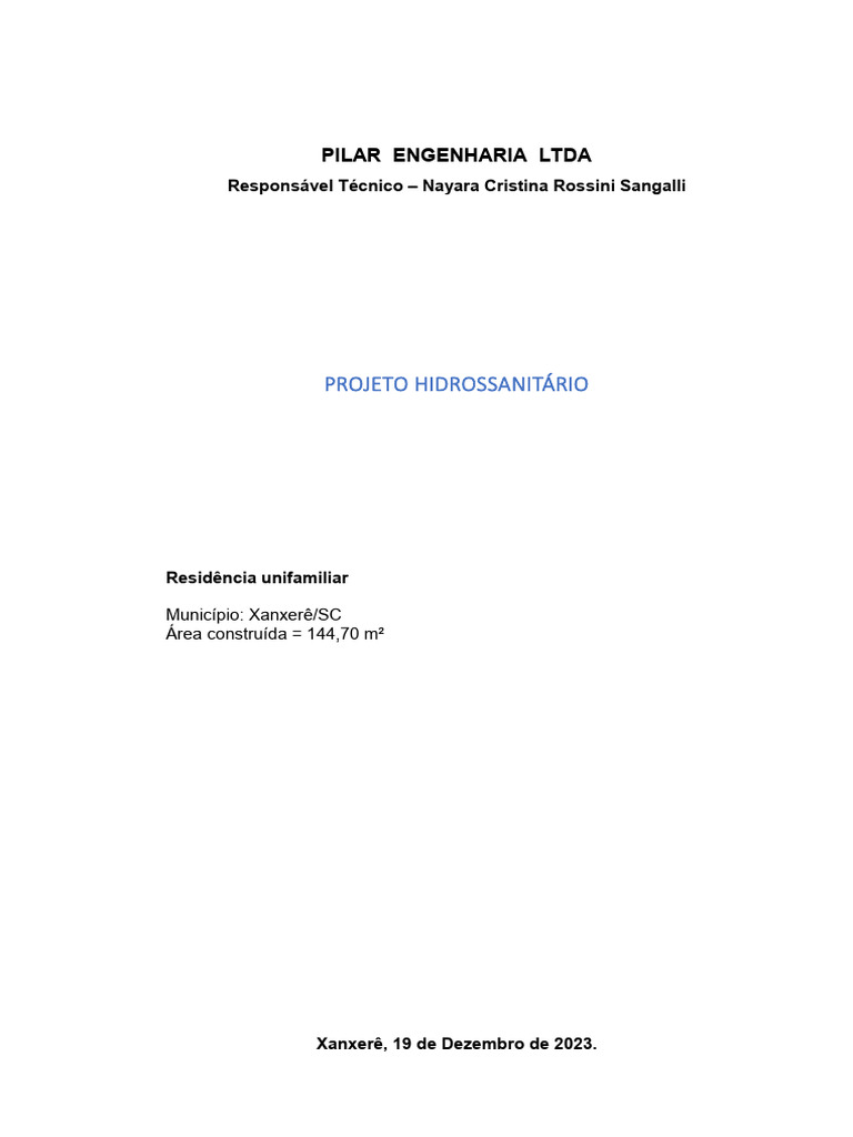 Nayara Memorial Hidro R001 | PDF | Cloreto de polivinila (PVC) | Engenharia Ambiental