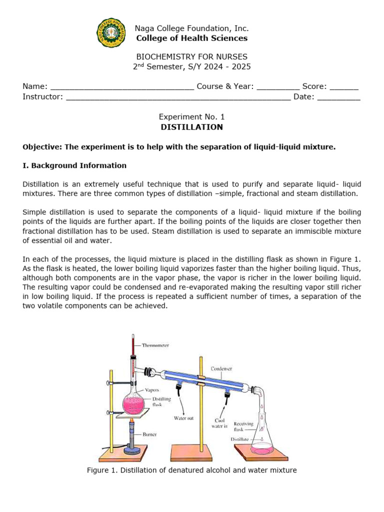 Distillation Experiment for Nurses | PDF | Distillation | Boiling