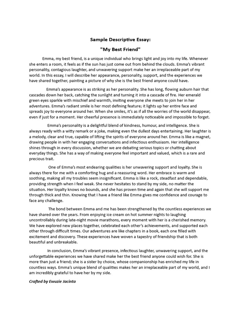 6114 - Sample Descriptive Essay | PDF