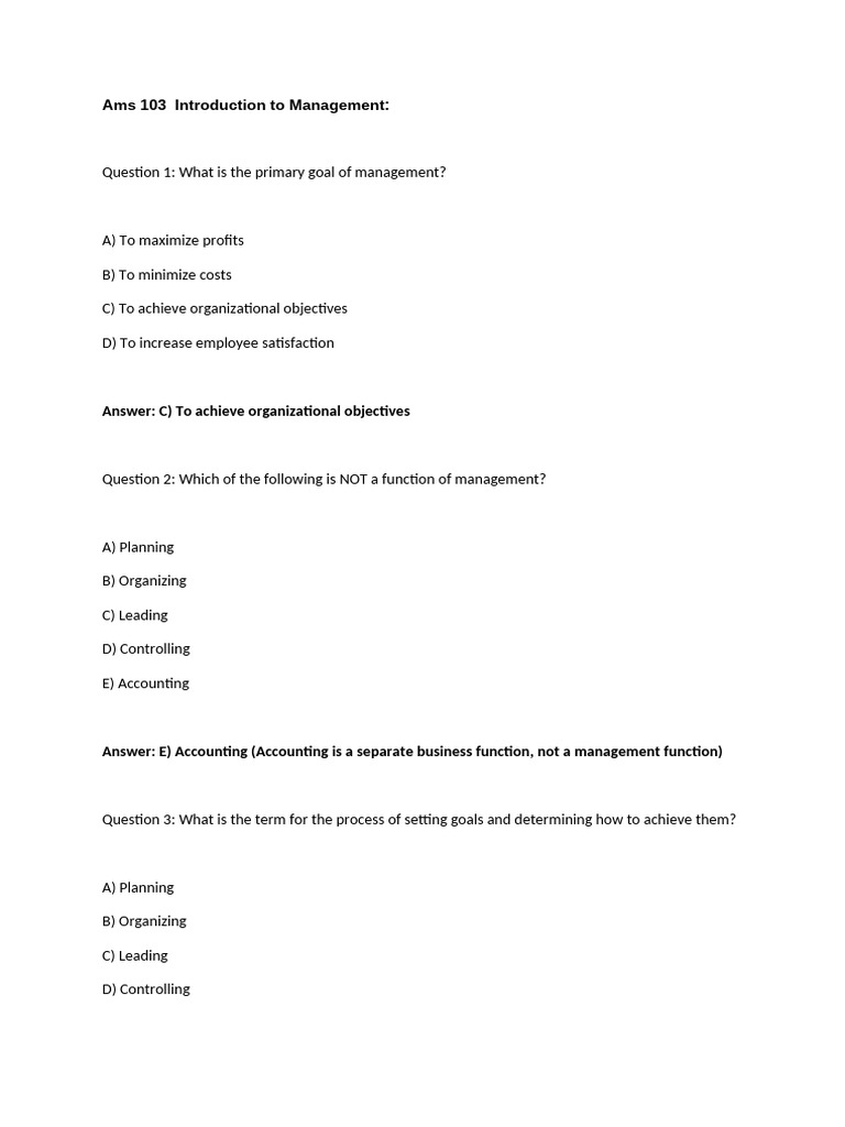 Introduction to Management Concepts | PDF | Goal | Organizational Structure