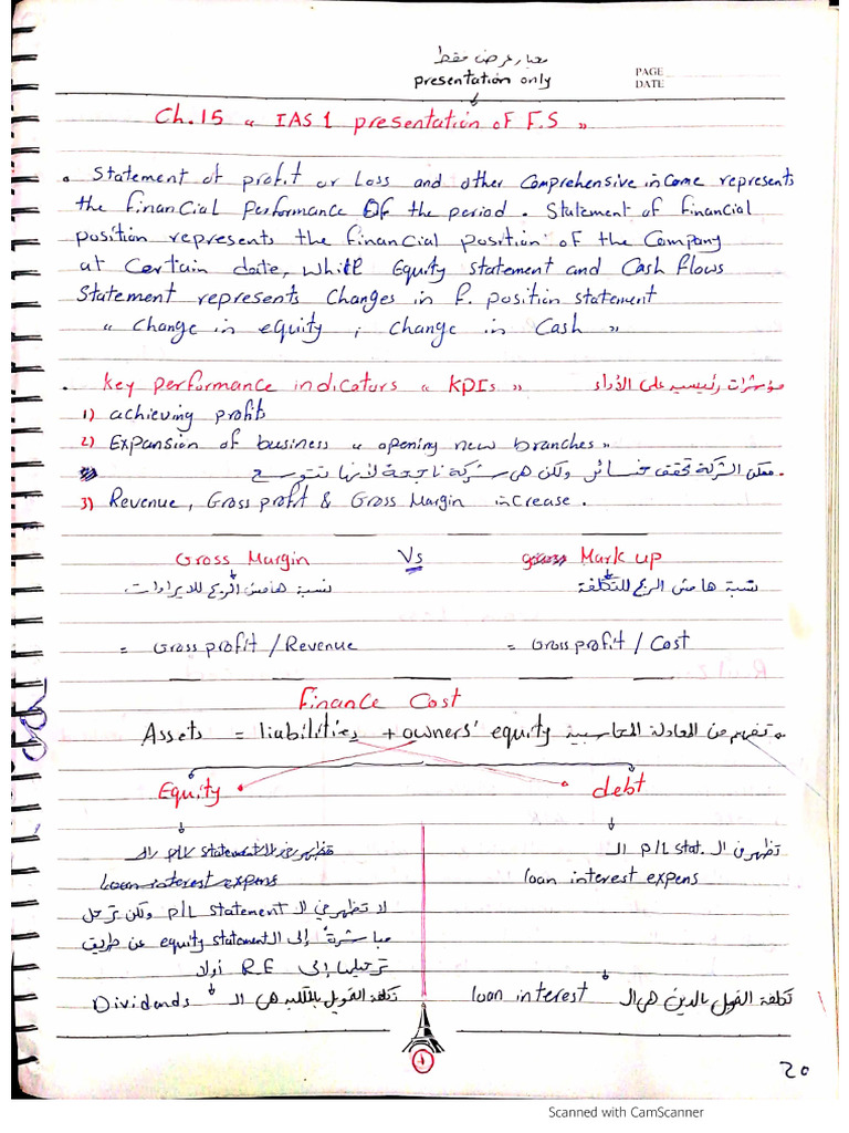 Ch. 15 IAS 1 Presentation of FS | PDF