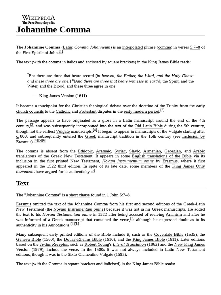 Johannine_Comma | PDF | Religious Texts | Bible