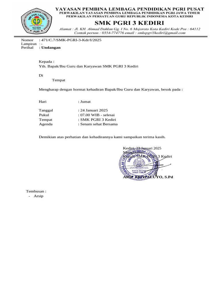 Undangan Senam | PDF