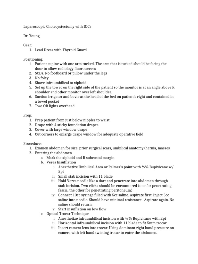 Laparoscopic Cholecystectomy With IOC | PDF | Gallbladder | Liver