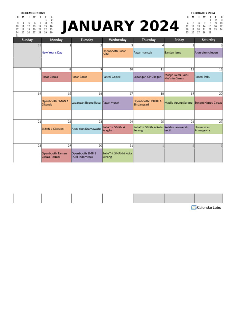 Calendar for December 2023 - March 2024 | PDF | Easter | Observances