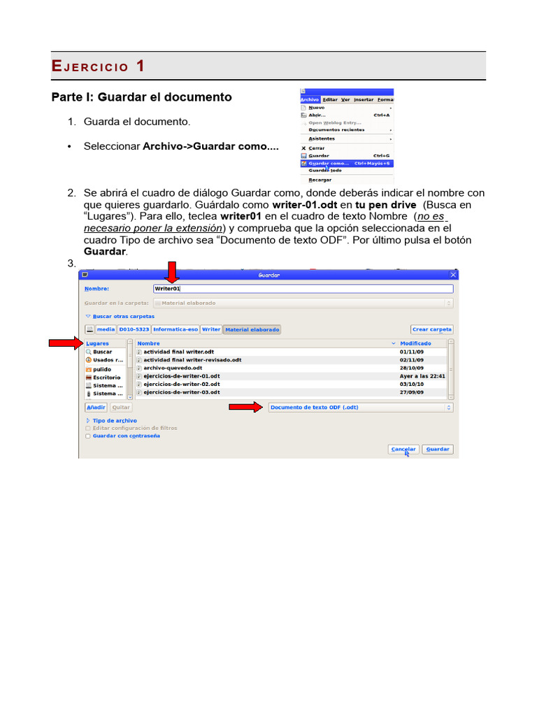 01 Ejercicios de Writer | PDF | Botón (Computación) | Informática
