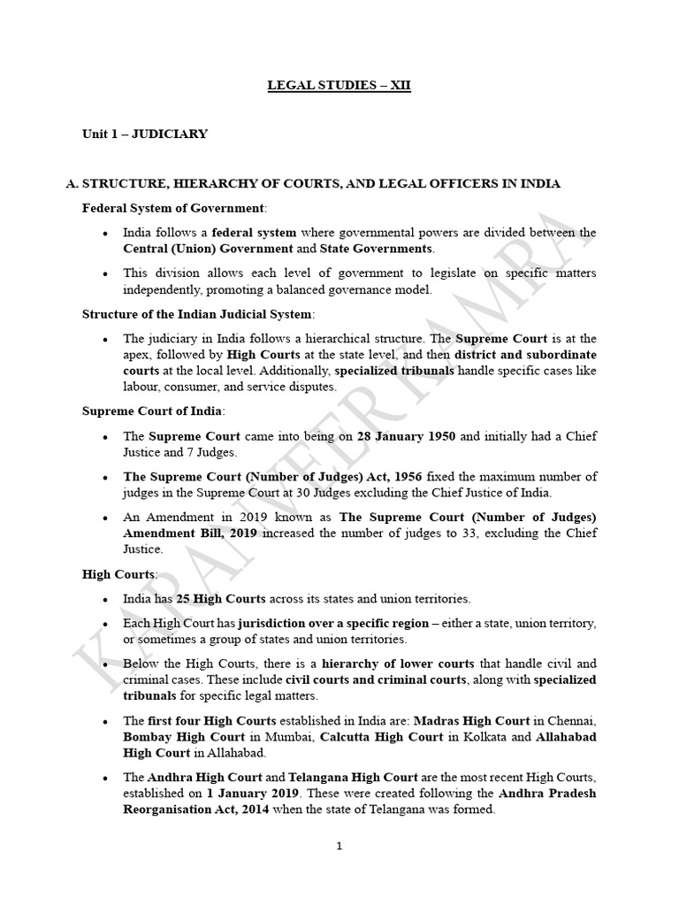 Chapter 1 - Judiciary | PDF | Supreme Courts | Judge