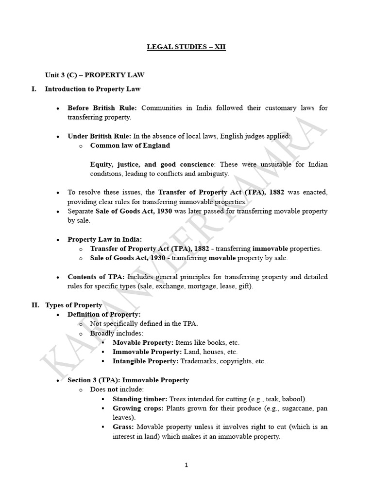 Property Law Basics for Students | PDF | Property | Real Property