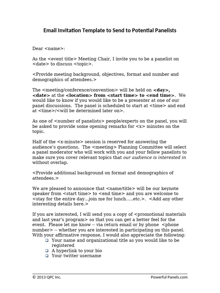 Panel Discussion Invitation 1 | PDF