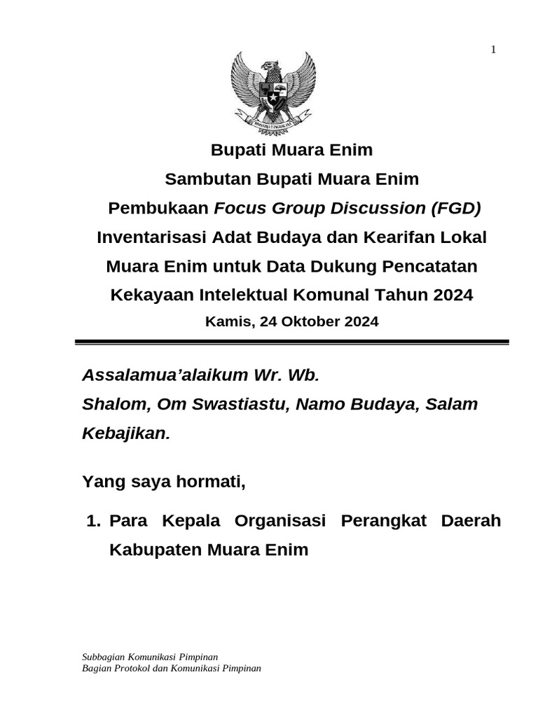24 OKT Sambutan BUPATI FGD KI KOMUNAL | PDF