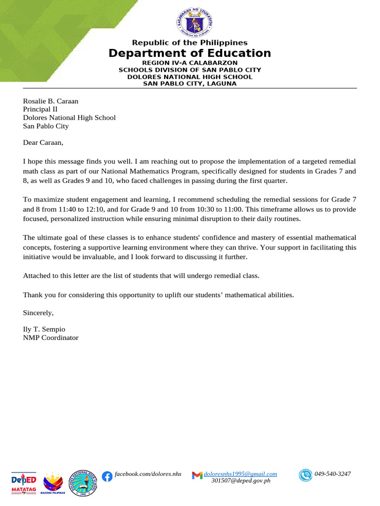 Letter of Request to Conduct Meeting | PDF