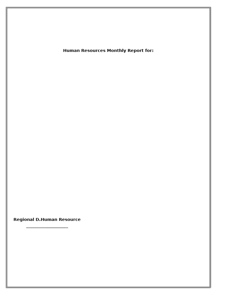 Monthly HR Report Overview | PDF | Employment | Industrial Relations