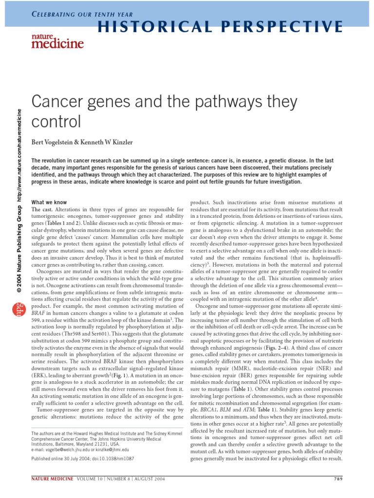 Genetic Basis of Cancer Development | PDF | Tumor Suppressor Gene ...