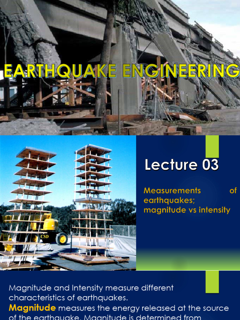 PCS3 LECTURE 03 Measurements of Earthquake Magnitude and Intensity 2024 | PDF | Earthquakes ...