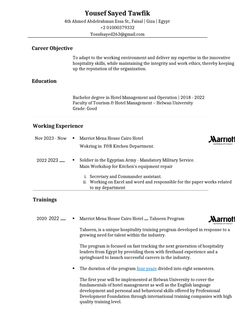 Youssef sayed Tawfik CV'23 | PDF | Egypt
