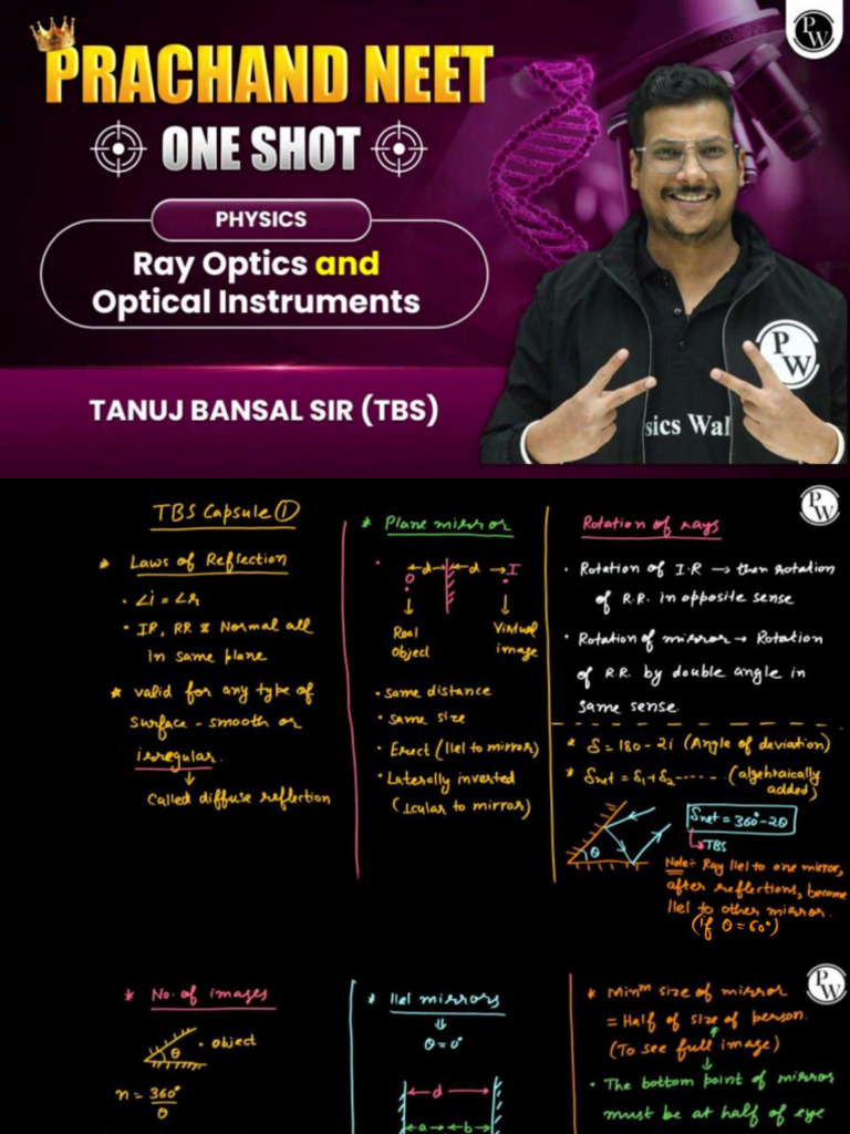 TBS Capsule - Ray Optics and Optical Instruments - Tanuj Sir | PDF