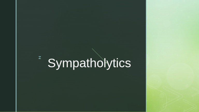 Sympatholytics | PDF