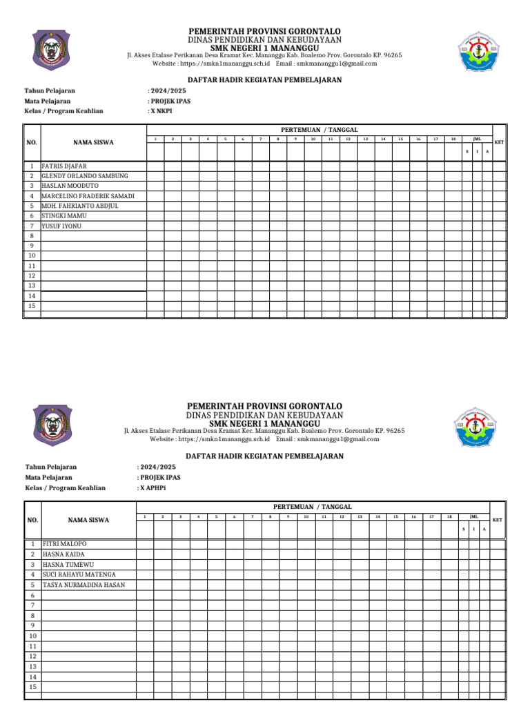 Absen Mengajar | PDF
